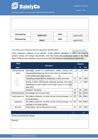 SaintyCo HZD 1500 IBC Bin Blenders FAT Documents | PDF