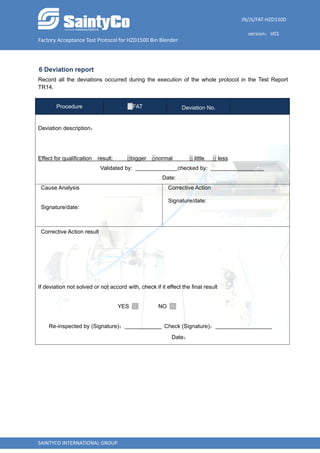 SaintyCo HZD 1500 IBC Bin Blenders FAT Documents | PDF