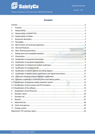 SaintyCo HZD 1500 IBC Bin Blenders FAT Documents | PDF