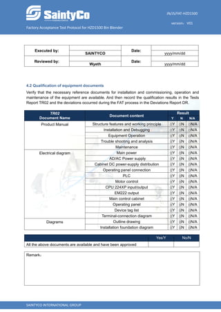 SaintyCo HZD 1500 IBC Bin Blenders FAT Documents | PDF