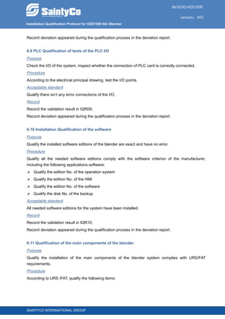 HZD 1500 IBC Bin Blender IQ Documents -SaintyCo | PDF