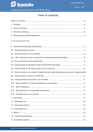 HZD 1500 IBC Bin Blender IQ Documents -SaintyCo | PDF