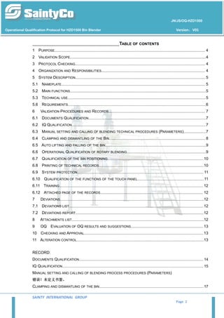 HZD1500 bin blender oq documents | PDF