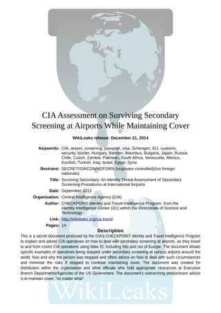 Cia assessment on_surviving_secondary_screening | PDF