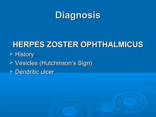 Herpes Zoster Ophthalmicus Hutchinson Sign