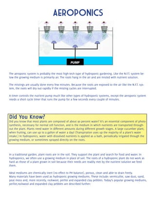 Hydroponics School Lesson Plan 1 - Introduction to Hydroponics | PDF