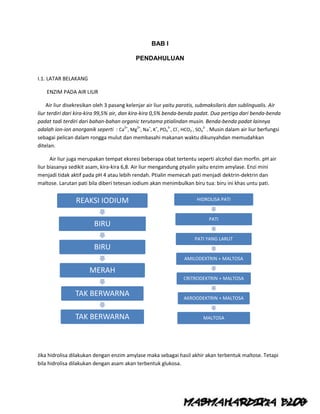 PRAKTIKUM BIOKIMIA ENZIM DAN GLUKOSA DARAH | DOCX