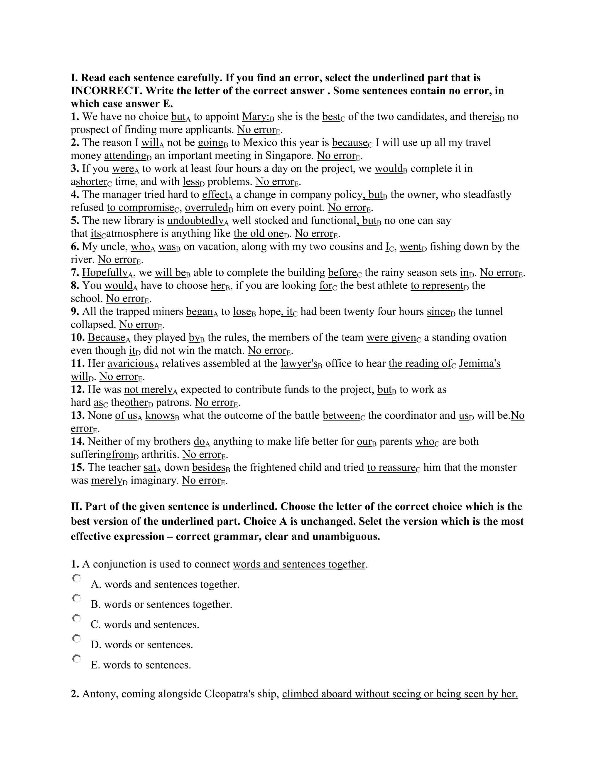 Grammar Quiz | DOCX