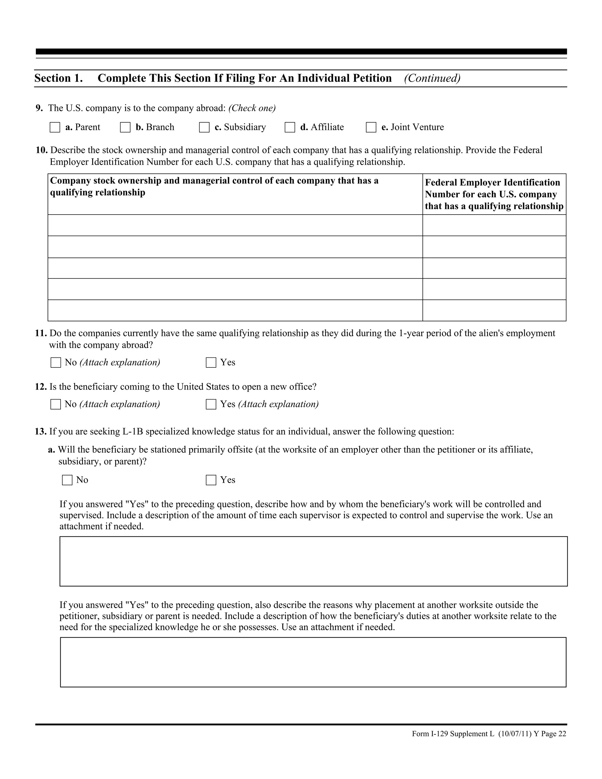 H-1B Visa Form I-129 | PDF