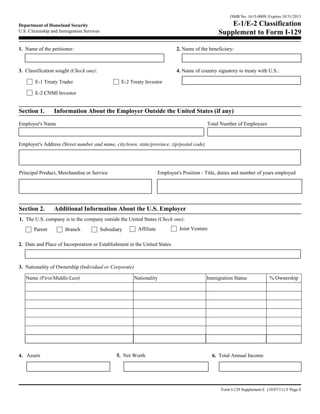 H-1B Visa Form I-129 | PDF