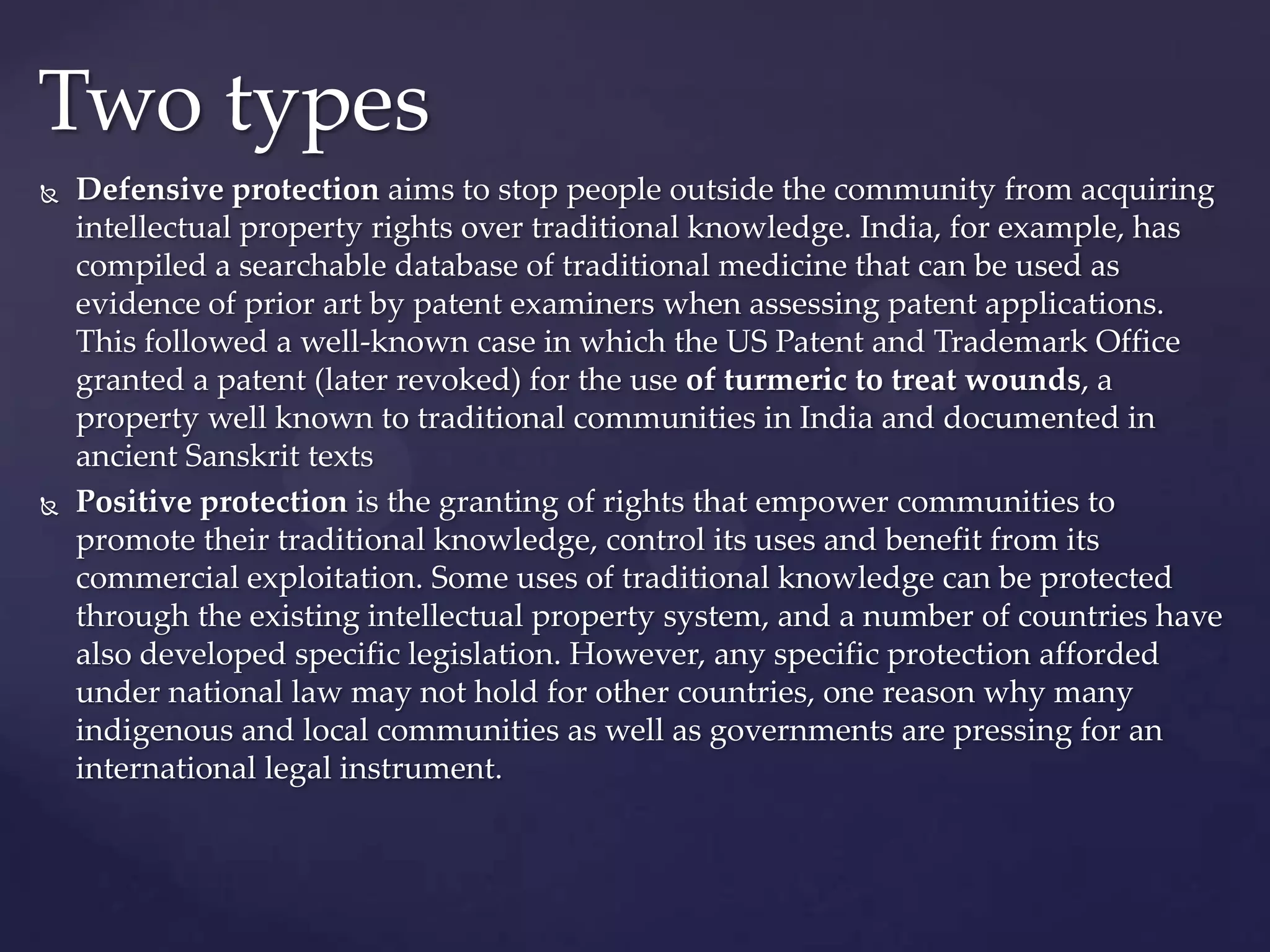 Intellectual property rights(I.P.R.) and traditional knowledge ...