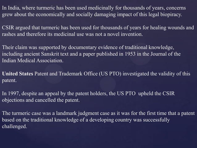 Intellectual property rights(I.P.R.) and traditional knowledge ...