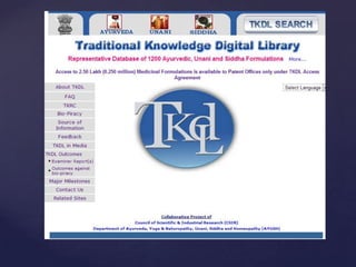 Intellectual property rights(I.P.R.) and traditional knowledge ...