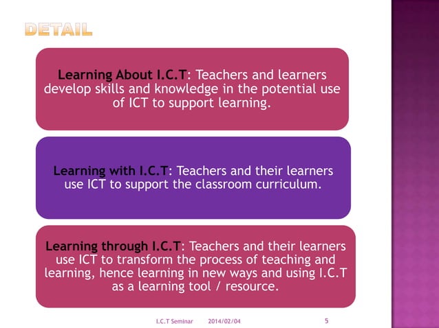 I C T Seminar Ppt