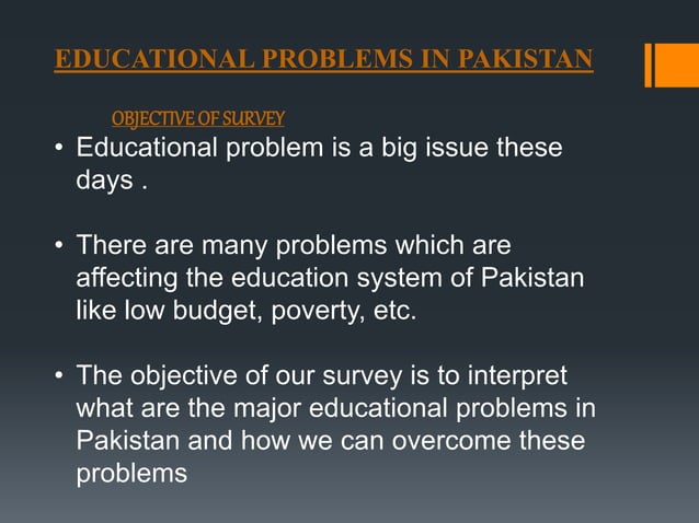 Educational problems of Pakistan | PPT