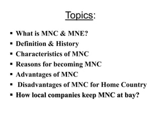 International Business - How MNC keep local company at bay... | PPTX