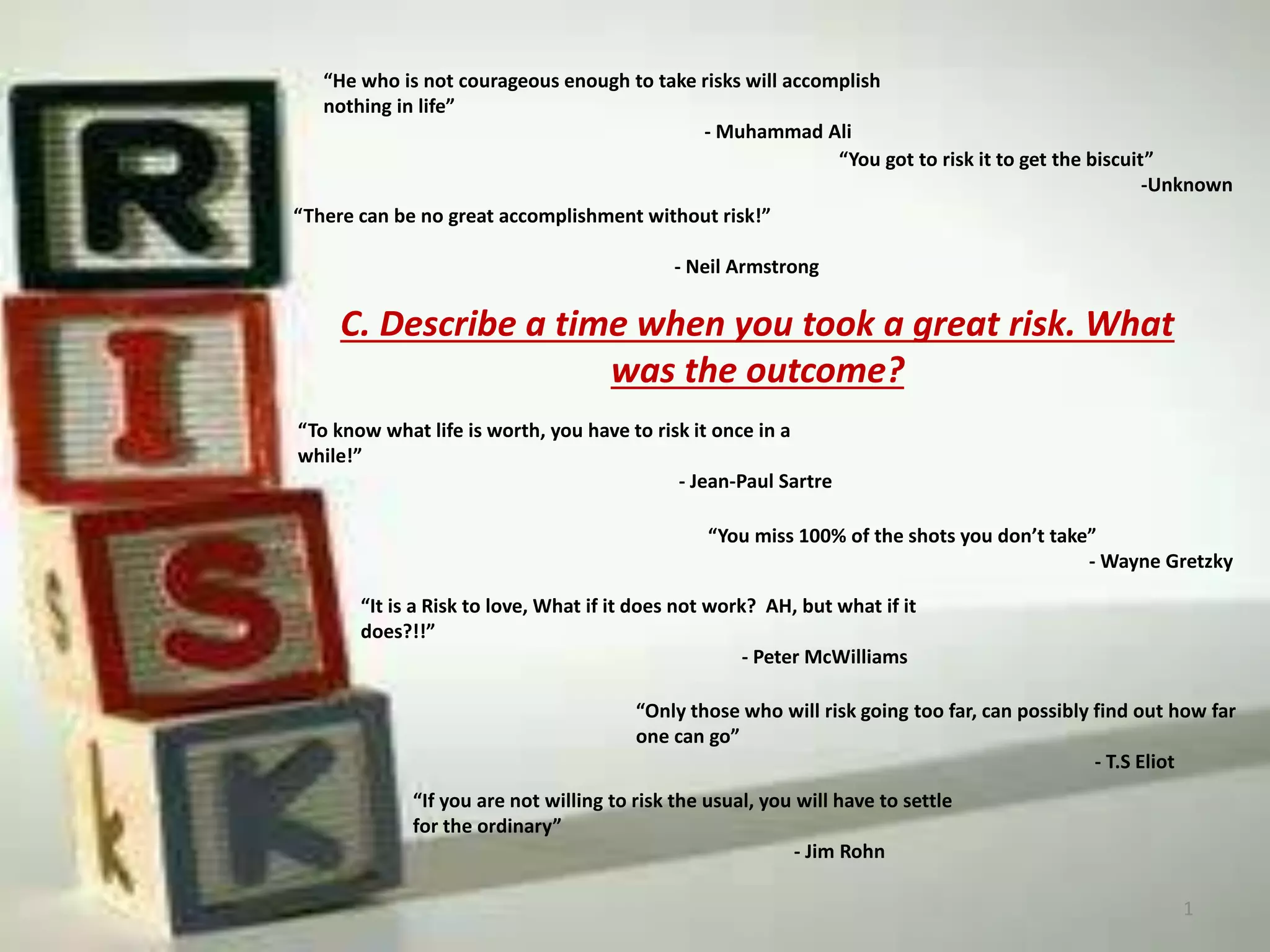 I.e risk Question | PPT