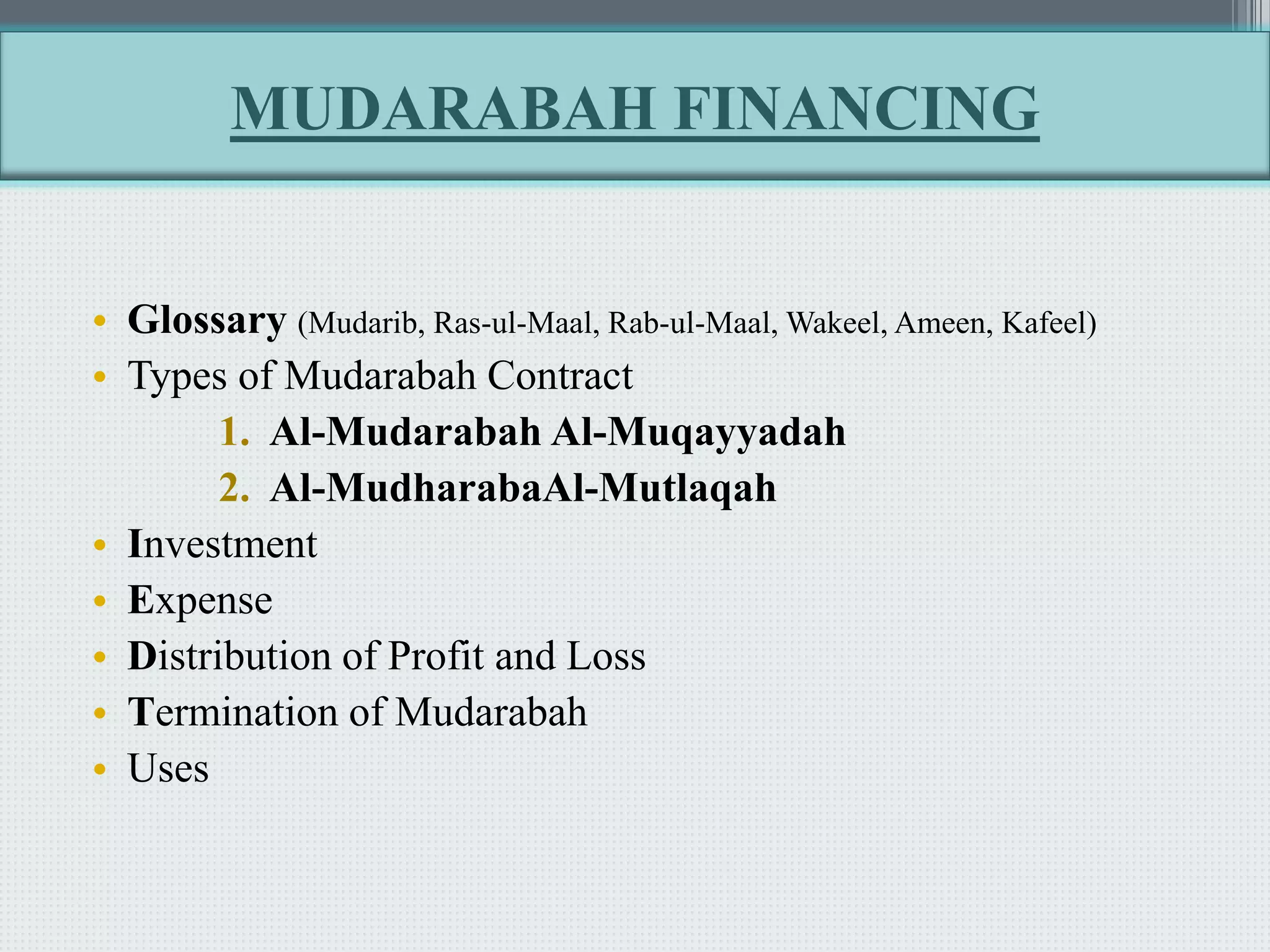 Islamic Banking and Various Contracts | PPTX