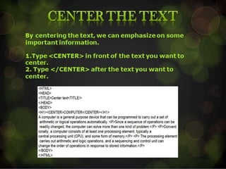 HTML PowerPoint Presentation | PPTX | Web Design and HTML | Internet