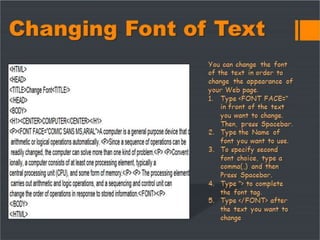 HTML PowerPoint Presentation | PPTX | Web Design and HTML | Internet