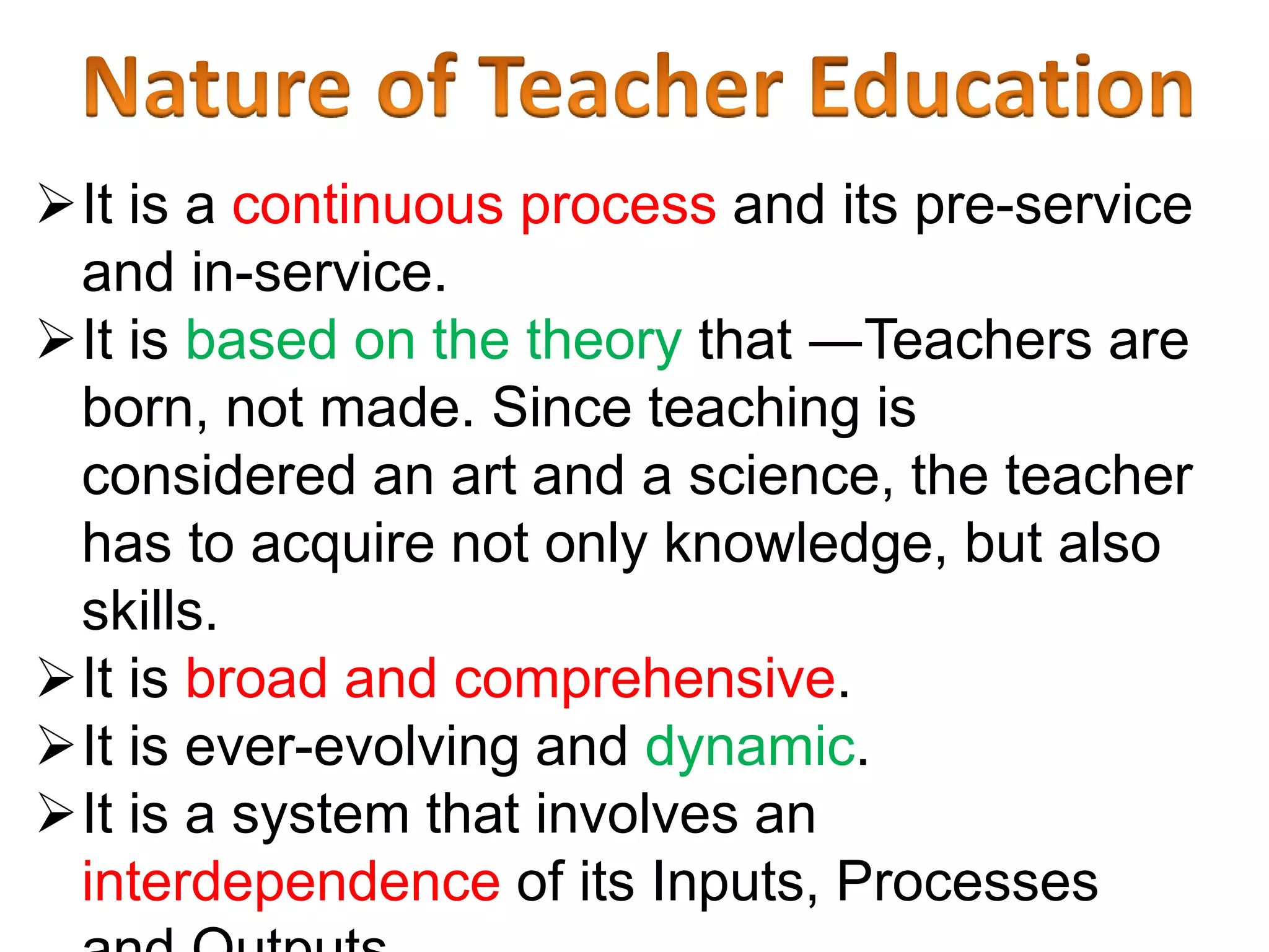 INTRODUCTION TO TEACHER EDUCATION | PPTX