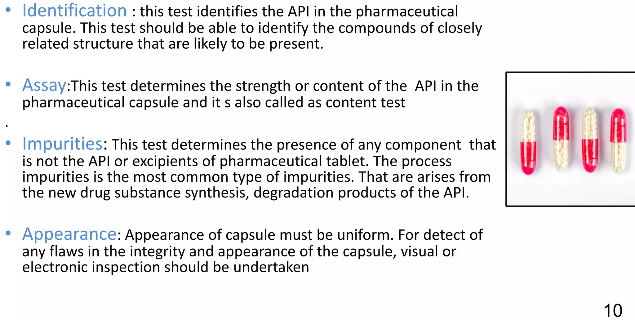 In Process And Final Product Quality Control Test For Capsules | PPTX