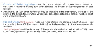 In Process And Final Product Quality Control Test For Capsules | PPTX