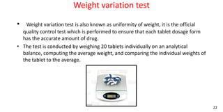 In Process And Final Product Quality Control Test For Capsules | PPTX