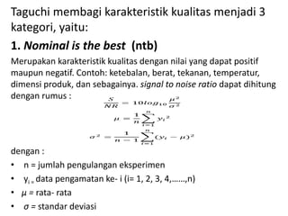 I. METODE TAGUCHI 10.ppt