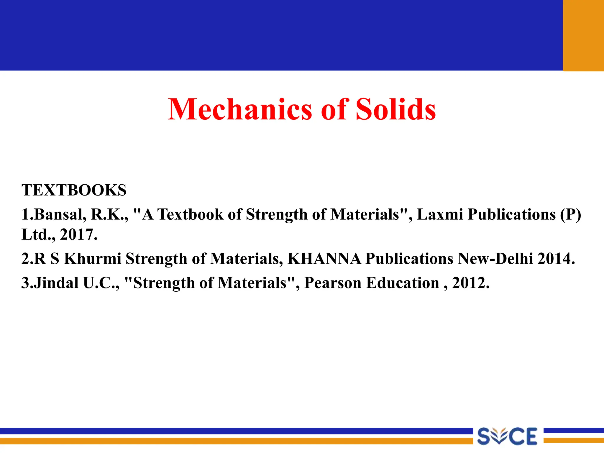 Mechanics of Solids - Different types of Forces | PPTX