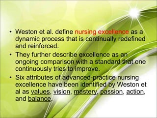 I. Building a Professional Practice Model for Excellence nursing.ppt