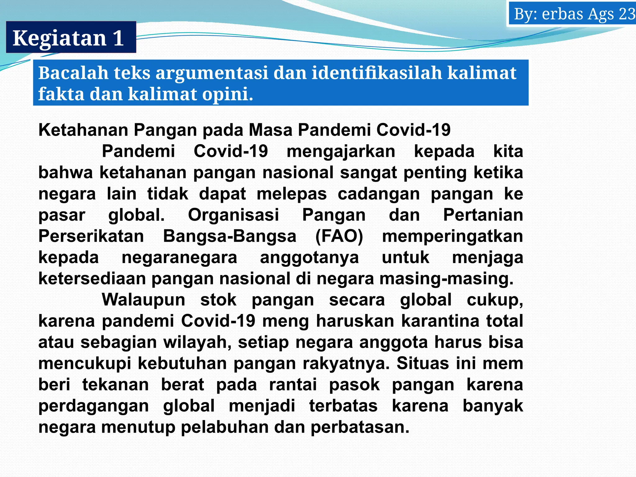 I. C. KALIMAT FAKTA DAN OPINI.pptx materi kelas xi fase f | PPTX