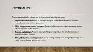 Country capacity building for international health | PPT