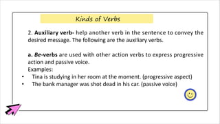Verbs show action (run, jump, sing)or dance | PDF