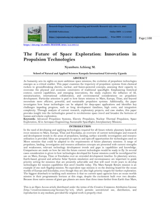 The Future of Space Exploration: Innovations in Propulsion Technologies ...