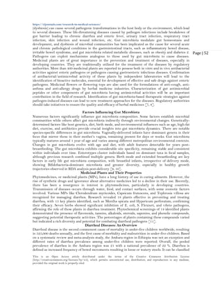 The Interplay Between Gut Microbiota, Medicinal Plants, and Diarrheal ...