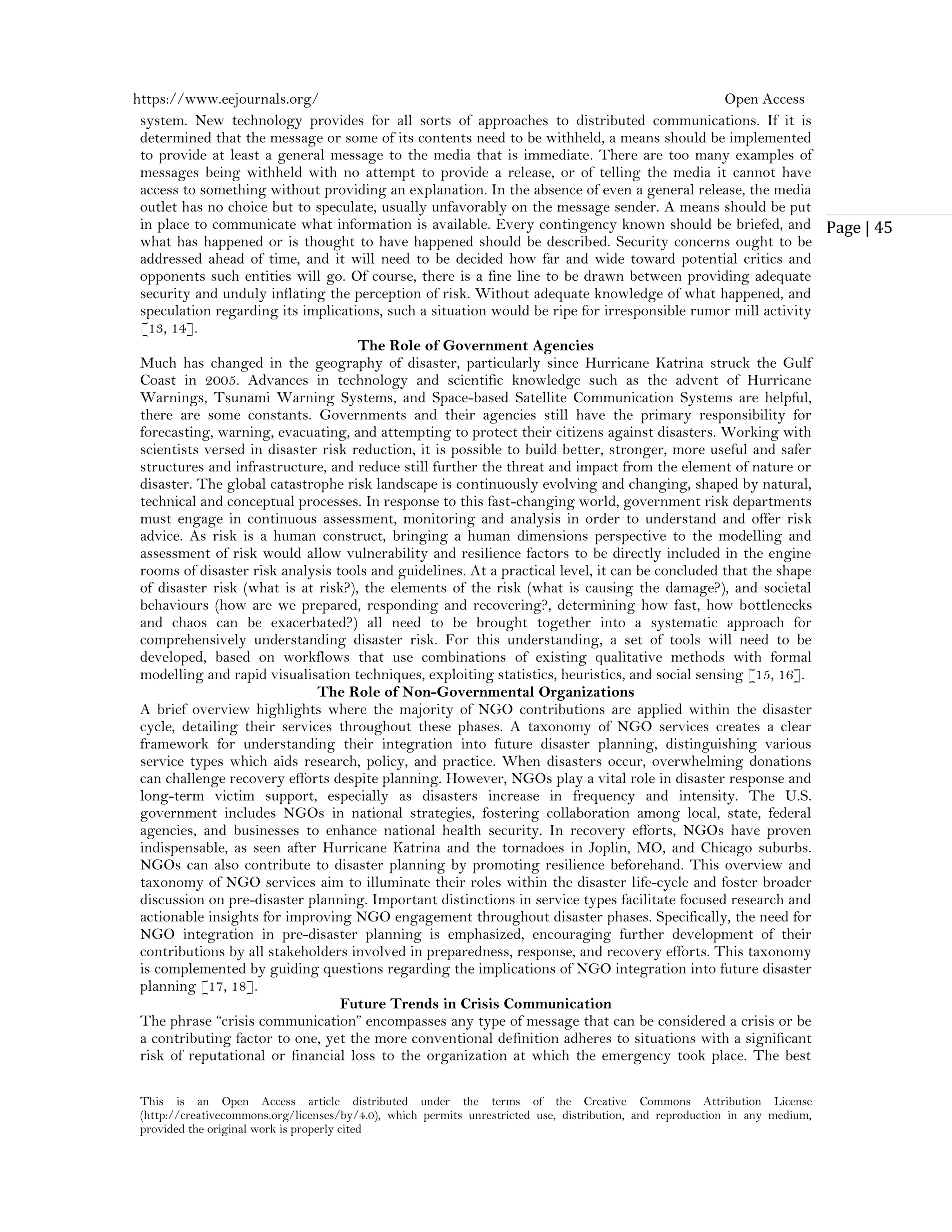 Crisis Communication: Lessons from Natural Disasters (www.kiu.ac.ug) | PDF