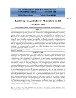 Exploring the Aesthetics of Minimalism in Art (www.kiu.ac.ug) | PDF