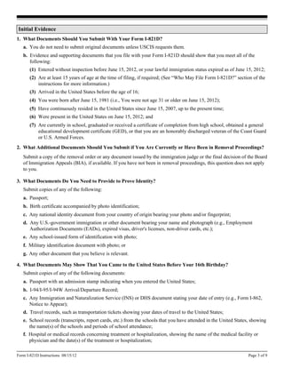 Instructions, Form I-821D, Consideration of Deferred Action for ...