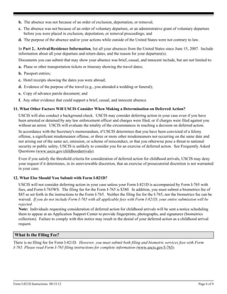 Instructions, Form I-821D, Consideration of Deferred Action for ...