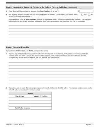 i-912.pdf | Government Support and Welfare | Financial Assistance