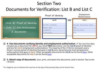 The I-9 Nine Item Checklist | PPTX | Resume Writing and Advice | Job Search