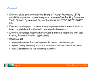 IDBI Intech - iConnect - Payment Middleware Solution | PDF