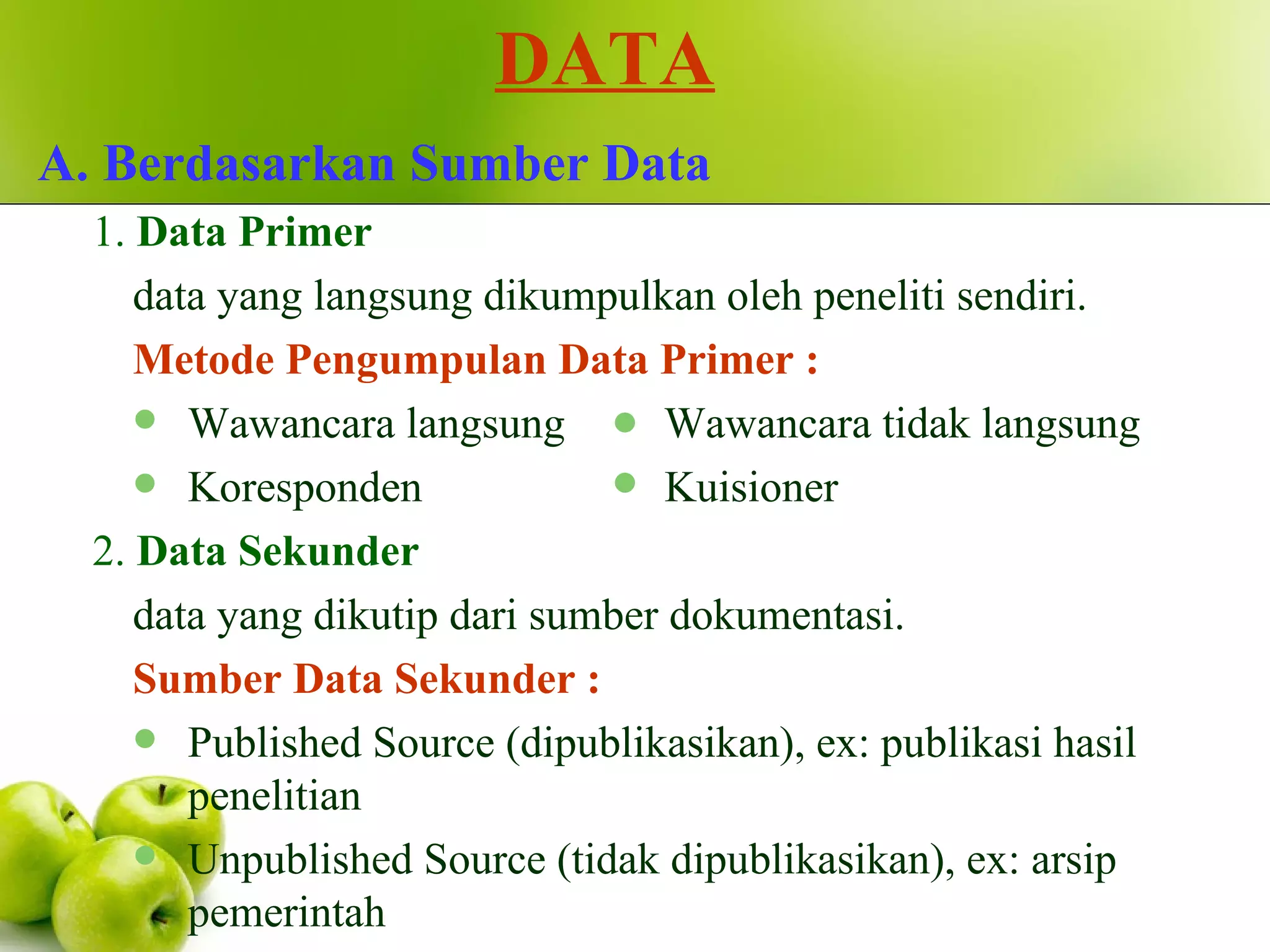 I. data & pengukuran | PPT