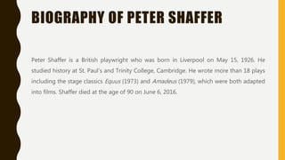 Sexuality in Equus by Peter Shaffer | PPTX