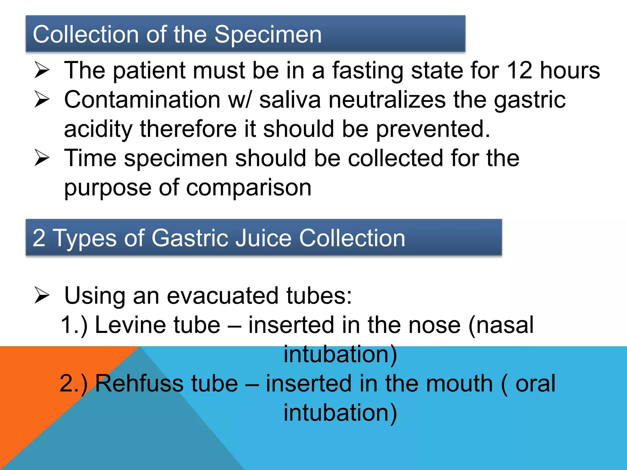 gastric fluid analysis | PPTX