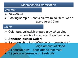 gastric fluid analysis | PPTX