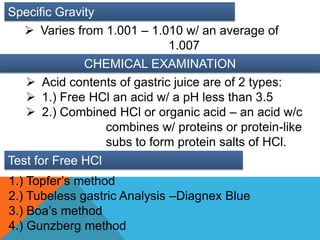gastric fluid analysis | PPTX