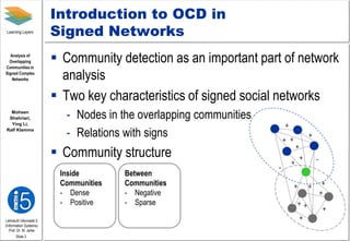 Analysis of Overlapping Communities in Signed Complex Networks | PPT
