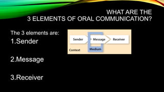 3 Elements of Oral Communication | PPTX